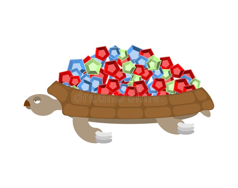 Turtle Gemstones. Treasure on Shell Stock Vector - Illustration of ...