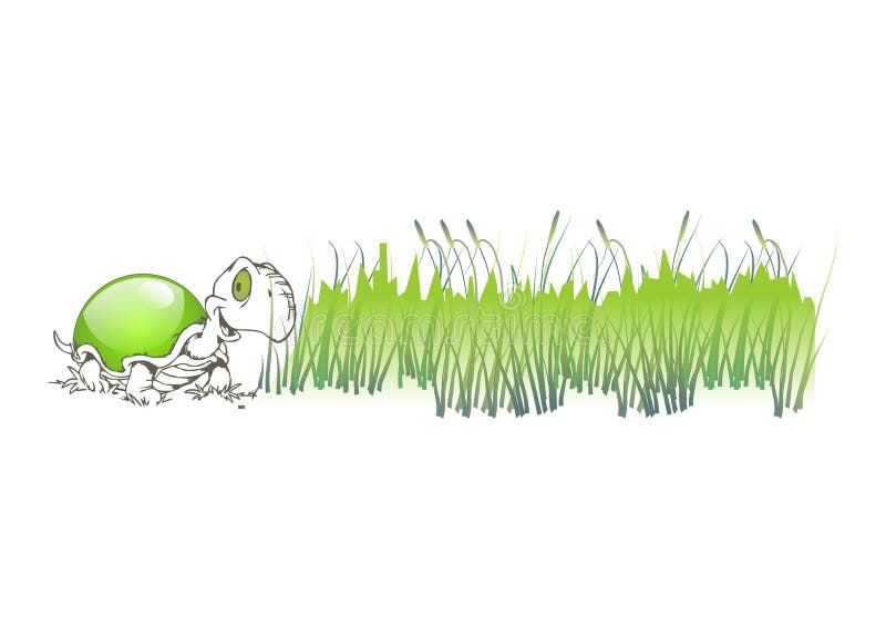Turtle and grass image stock illustration. Illustration of animal ...