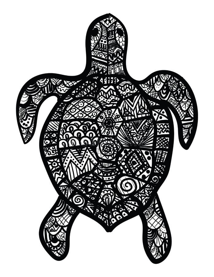 Abstract Ornamental Turtle stock illustration. Illustration of black ...