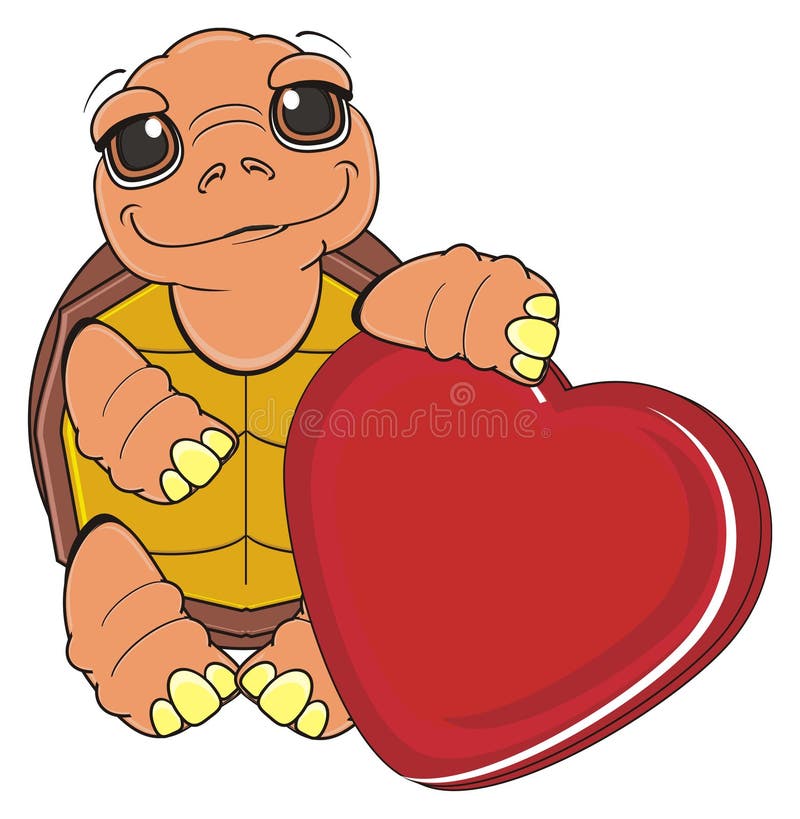 Turtle with Heart Shaped Puzzle Stock Vector - Illustration of ...