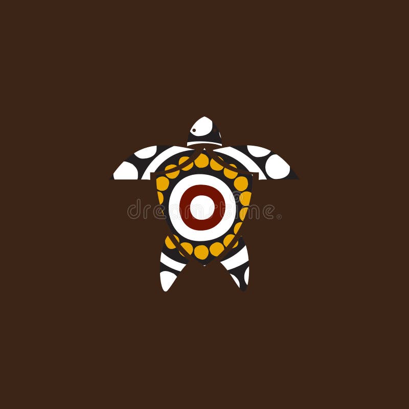 Turtle Icon Logo Design with Aboriginal Style Vector Stock Vector ...