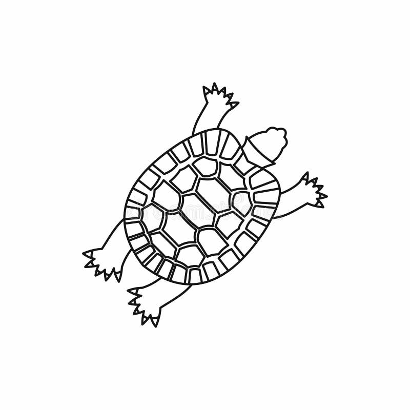 Turtle icon, outline style stock vector. Illustration of black - 81983078