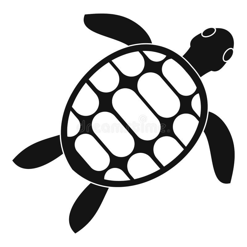 Turtle icon, simple style stock vector. Illustration of protection ...