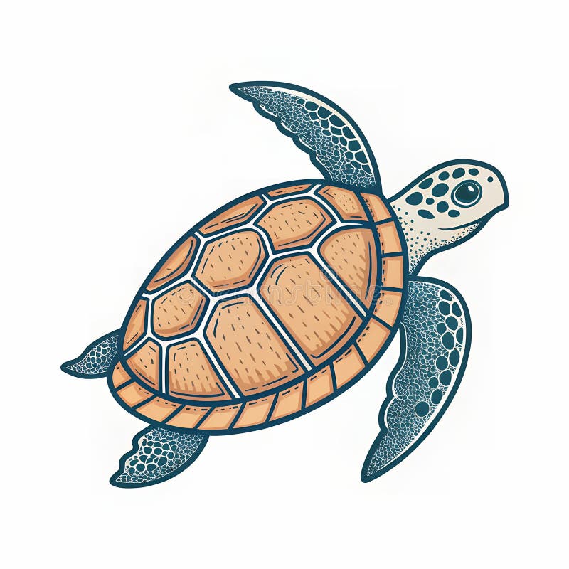 Turtle Illustration with Shell Stock Illustration - Illustration of ...