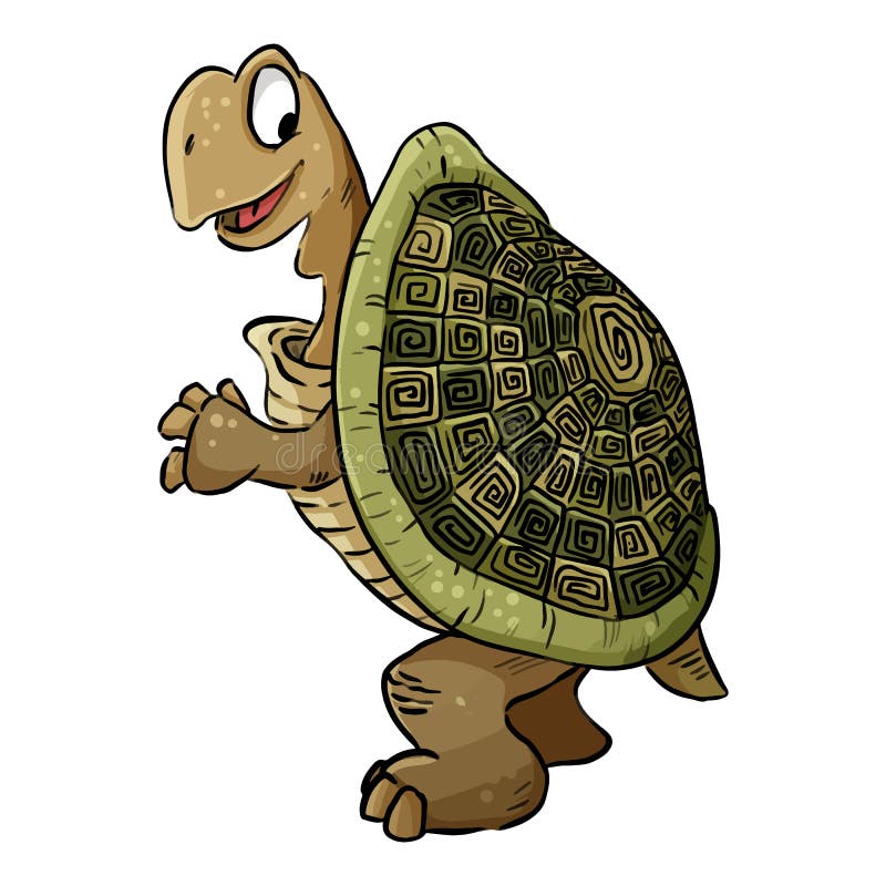 Cartoon Illustration of a Cute Tortoise Turtle. Comic Style Pet Doodle ...