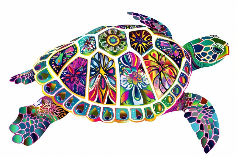 Turtle Indian Art. a Stylized Turtle in Watercolor Technique Stock ...