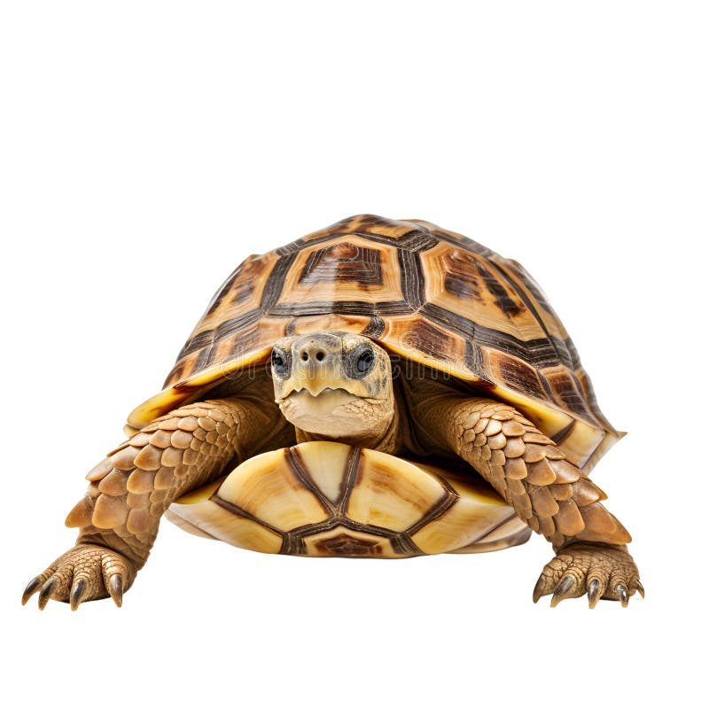 Turtle Isolated on White Background, Front View Stock Illustration ...