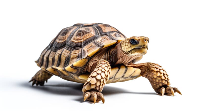 Turtle Isolated on White Background Wildlife Nature Stock Illustration ...