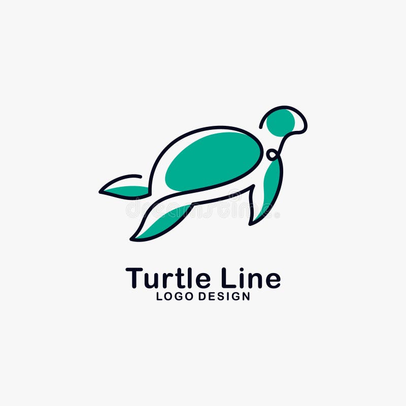 Turtle Line Art Logo Design Stock Vector - Illustration of design ...