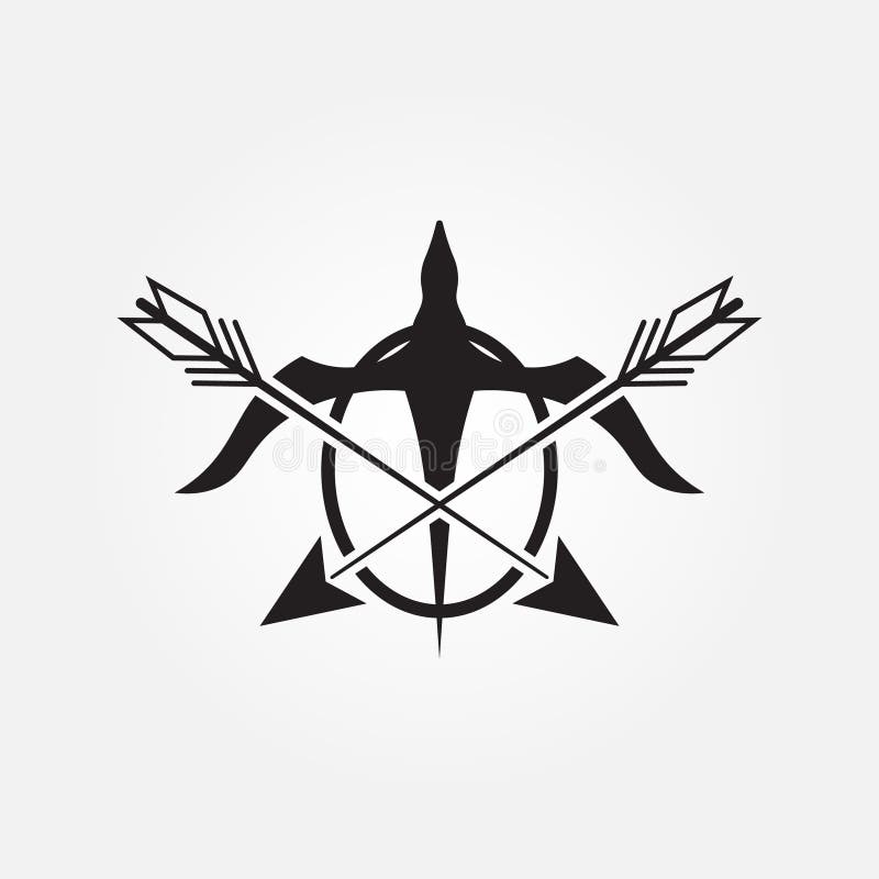 Turtle Logo Vector with Arrow Minimalist Stock Vector - Illustration of ...