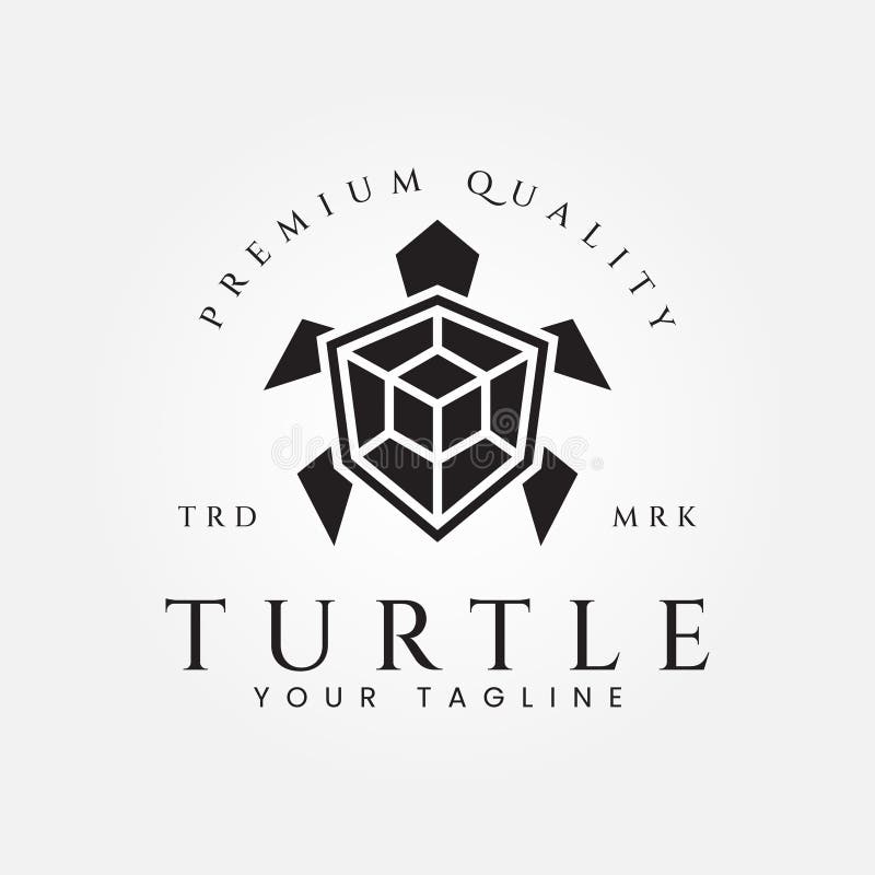 Turtle Logo Vector Design with Shield Shaped Shell Stock Vector ...