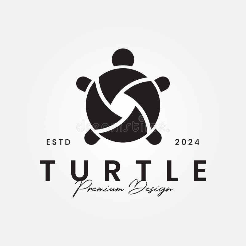 Turtle Logo Vector with a Minimalist Stock Vector - Illustration of ...