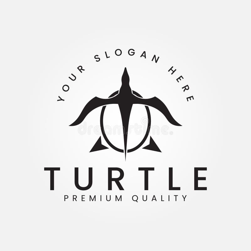 Turtle Logo Vector with a Minimalist Stock Vector - Illustration of ...