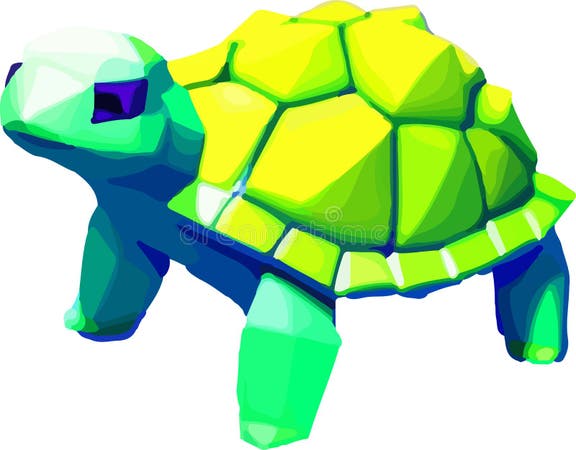 Turtle, Low Poly ,on White Background Stock Vector - Illustration of ...