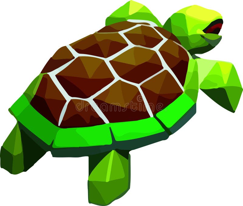 Turtle, Low Poly ,on White Background Stock Vector - Illustration of ...