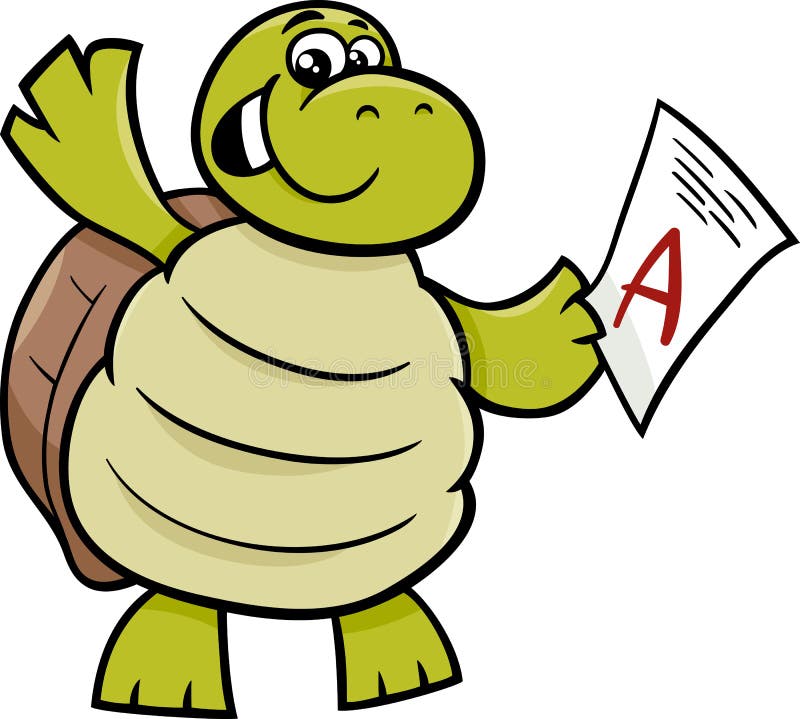 Turtle with a Mark Cartoon Illustration Stock Vector - Illustration of ...