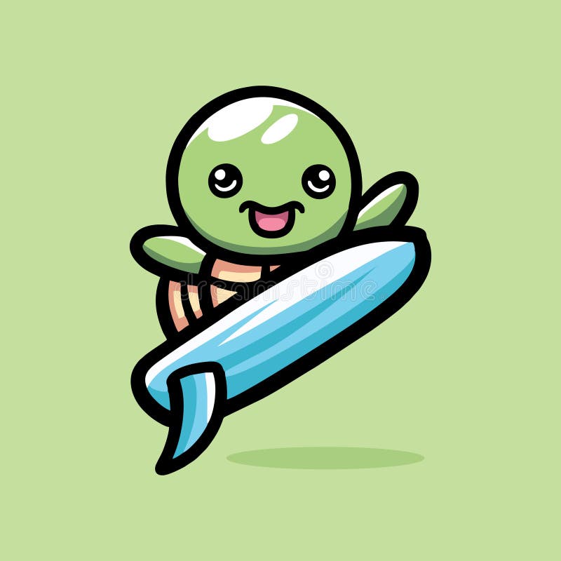 Turtle Mascot Cartoon Animal Vector Logo Design Illustration Stock ...