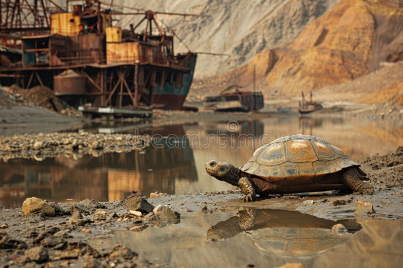 Turtle in the Mud Tibet Region Stock Photo - Image of outdoors, aquatic ...
