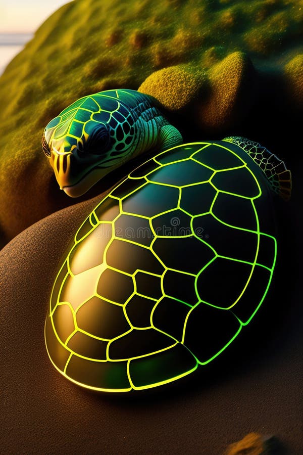 Turtle is Natural Flame. Ai Generated. Stock Illustration ...
