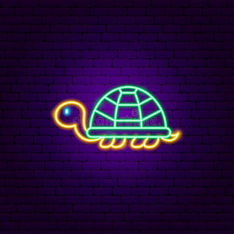 Turtle Neon Sign stock vector. Illustration of sign - 192941827