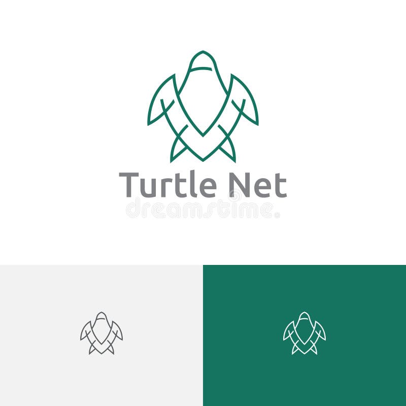Turtle Net Animal Business Technology Monoline Logo Stock Vector ...