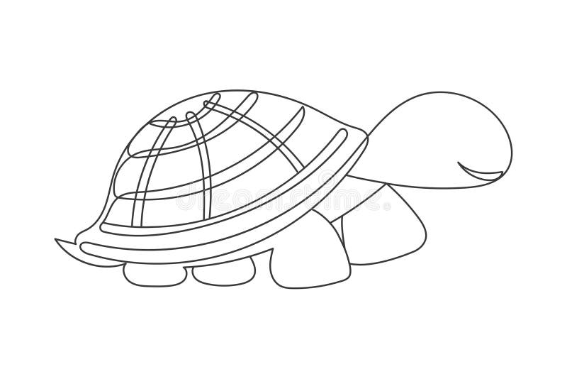 Turtle in One Line. Continuous Line Drawing of a Sea Turtle Stock ...