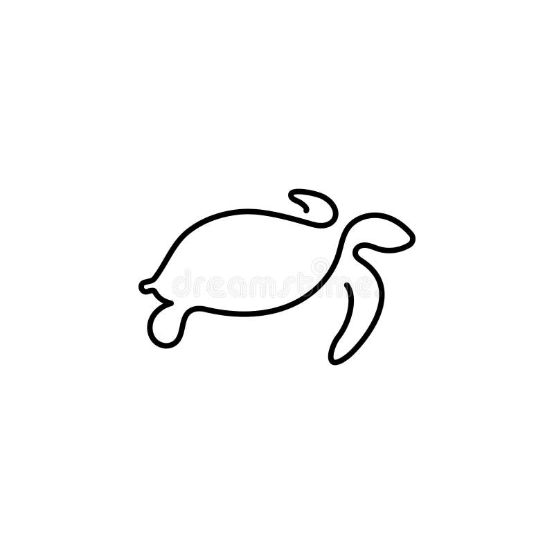 Turtle One Line Multi Color Icon. Simple Thin Line, Outline Vector of ...