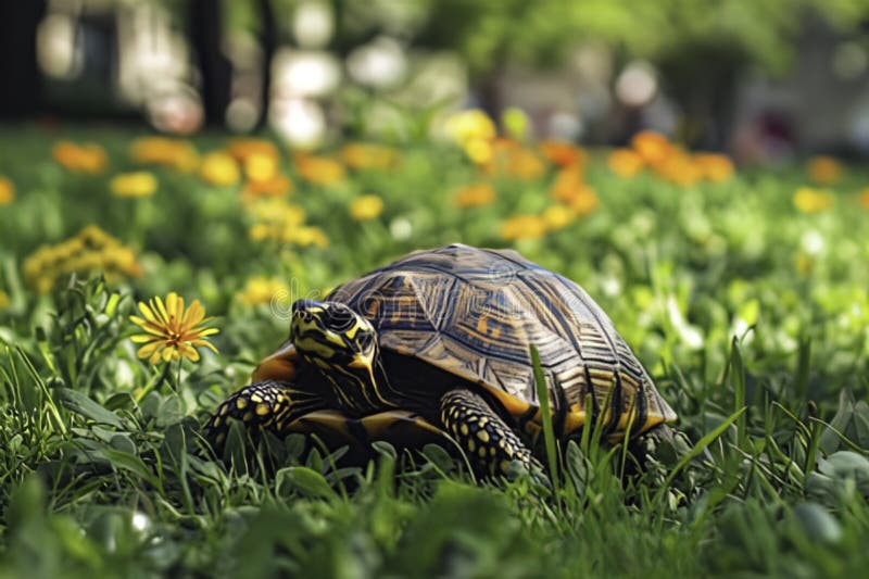Turtle in the Park HD 8K Wallpaper. Generated with Ai. Stock ...