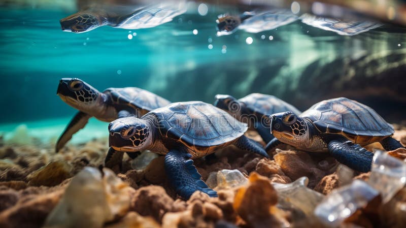 Water Pollution Turtle Stock Illustrations – 1,046 Water Pollution ...