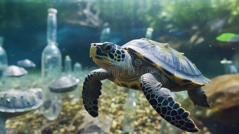 Water Pollution Turtle Stock Illustrations – 1,046 Water Pollution ...