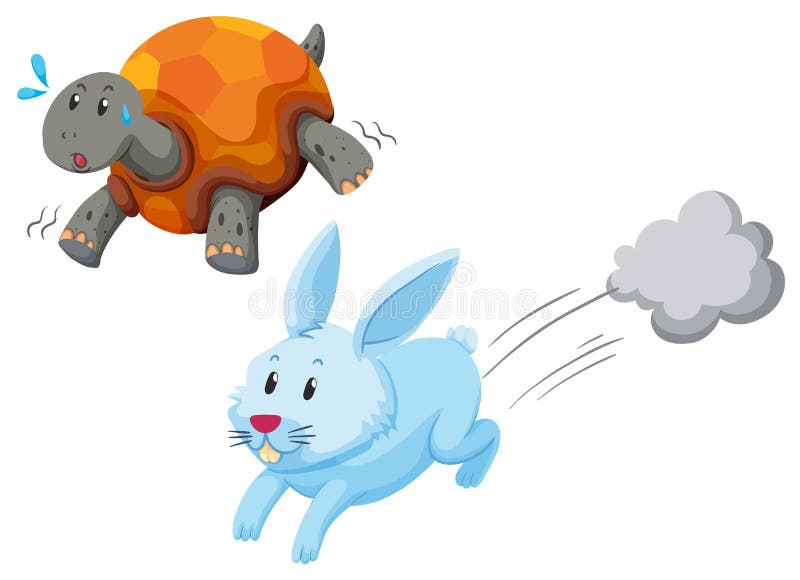 Turtle and rabbit stock vector. Illustration of hare - 10258089