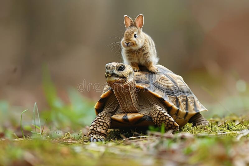 A Turtle and a Rabbit are on Top of Each Other by AI Generated Image ...