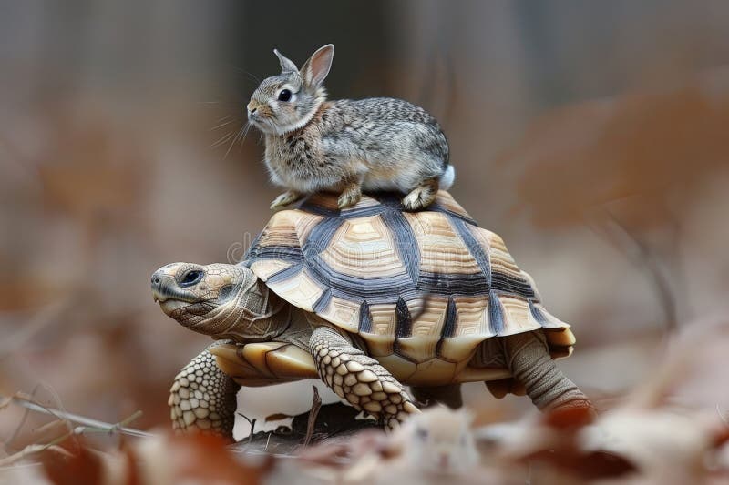 A Turtle and a Rabbit are on Top of Each Other by AI Generated Image ...
