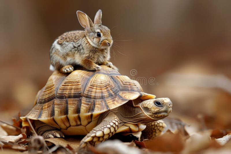 A Turtle and a Rabbit are on Top of Each Other by AI Generated Image ...