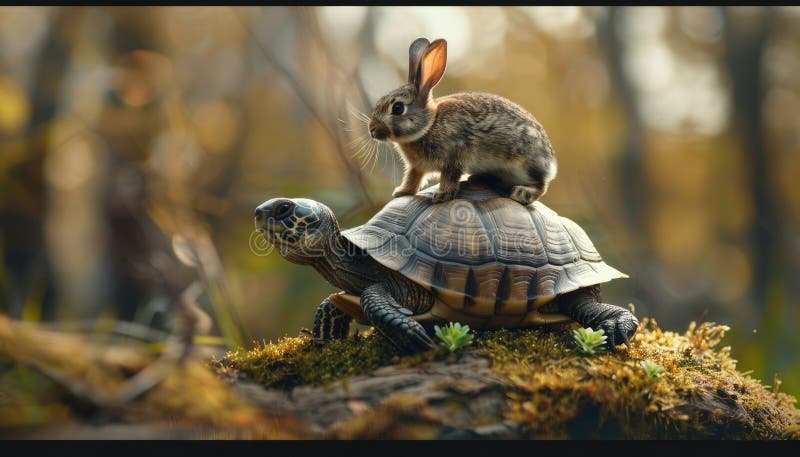 A Turtle and a Rabbit are on Top of Each Other by AI Generated Image ...