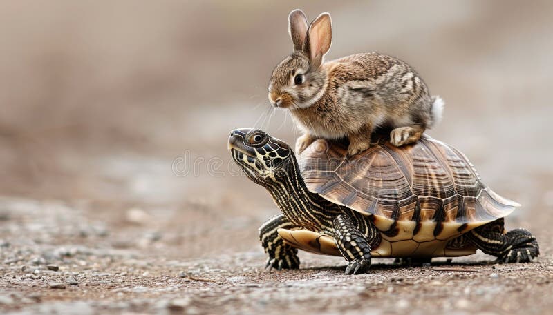A Turtle and a Rabbit are on Top of Each Other by AI Generated Image ...