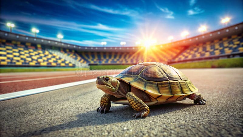 Turtle on the Race Track Getting Ready for a Fast and Exciting Racing ...