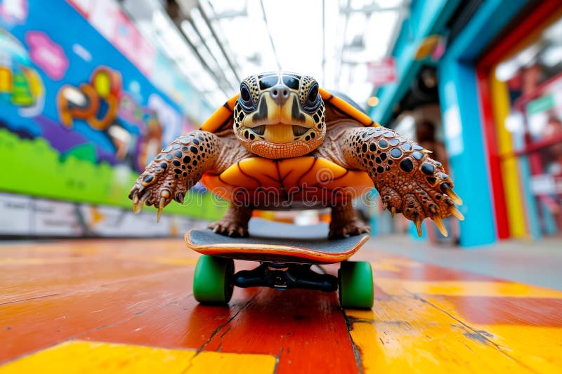 Turtle Riding Skateboard Ai Generated Stock Photos - Free & Royalty ...