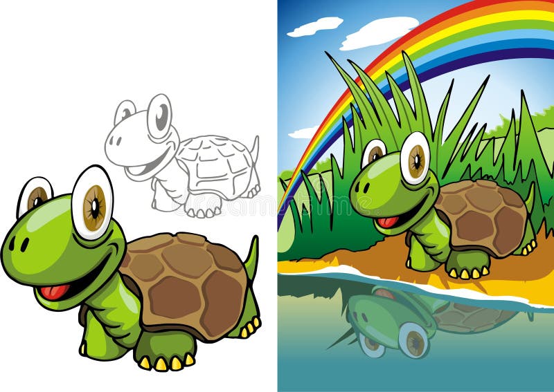 Cartoon Turtle Jigsaw Puzzle Game Stock Vector - Illustration of school ...