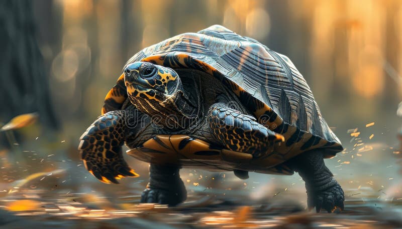 A Turtle is Running through the Water by AI Generated Image Stock ...