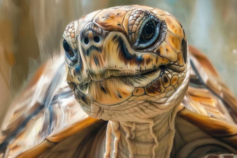 A Turtle S Head Emerges from Its Shell, Its Eye Looking Directly at the ...