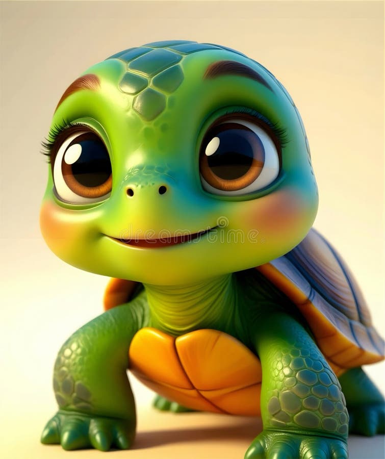A Turtle S Tale: 3D Animated Whimsy in a Single Frame Stock ...