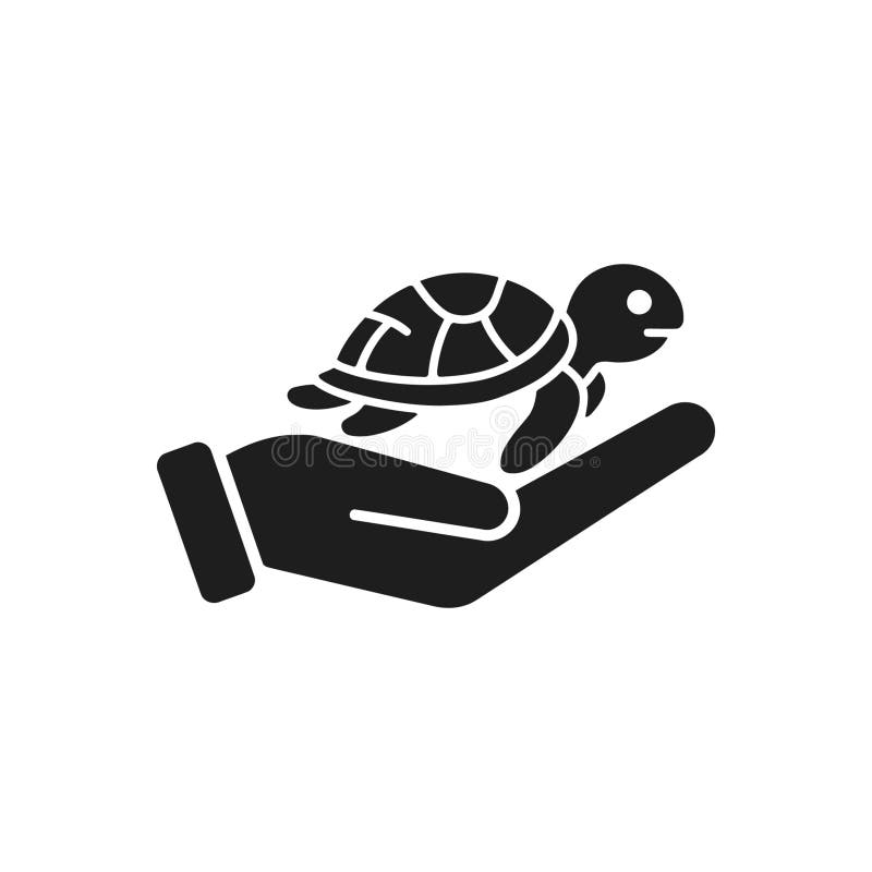 Turtle in Safe Hands Icon stock vector. Illustration of icon - 361851897