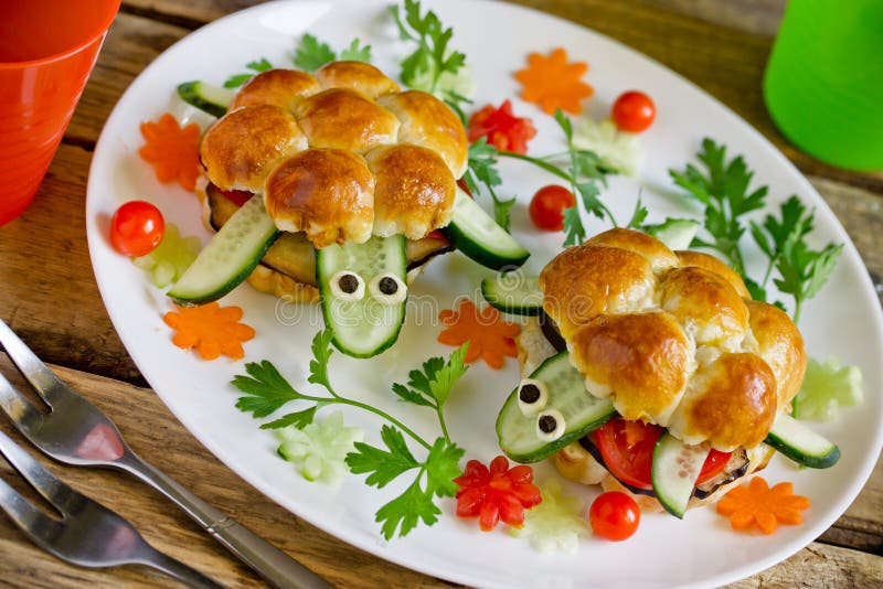 Turtle Sandwich - Creative Idea for Kids Lunch Stock Image - Image of ...