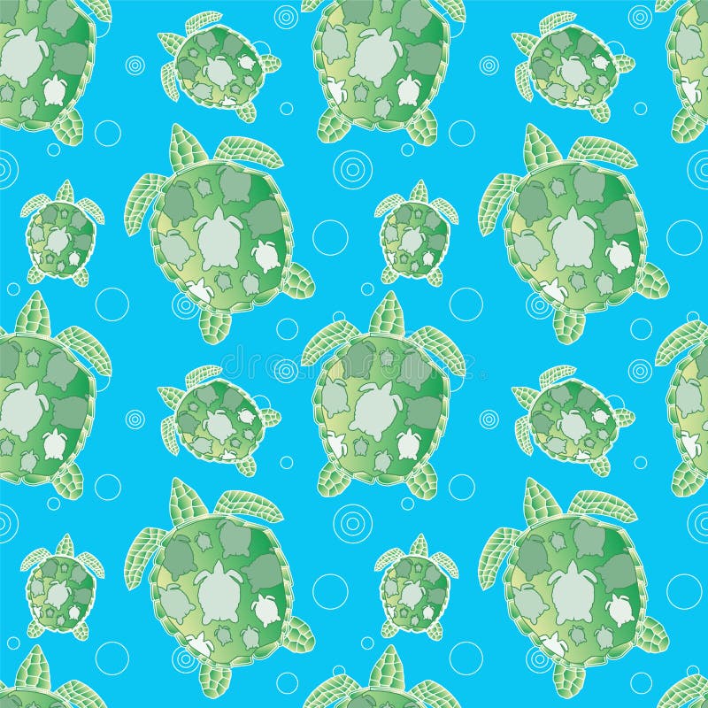 Turtle seamless stock vector. Illustration of shape, pattern - 48108585