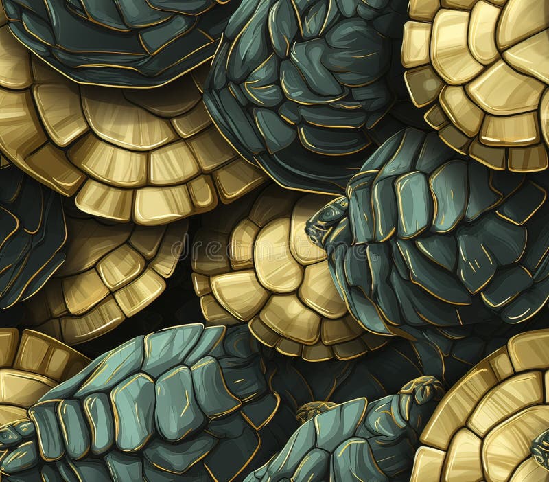 Turtle Shell , Fabric Pattern, Seamless Pattern. Stock Illustration ...