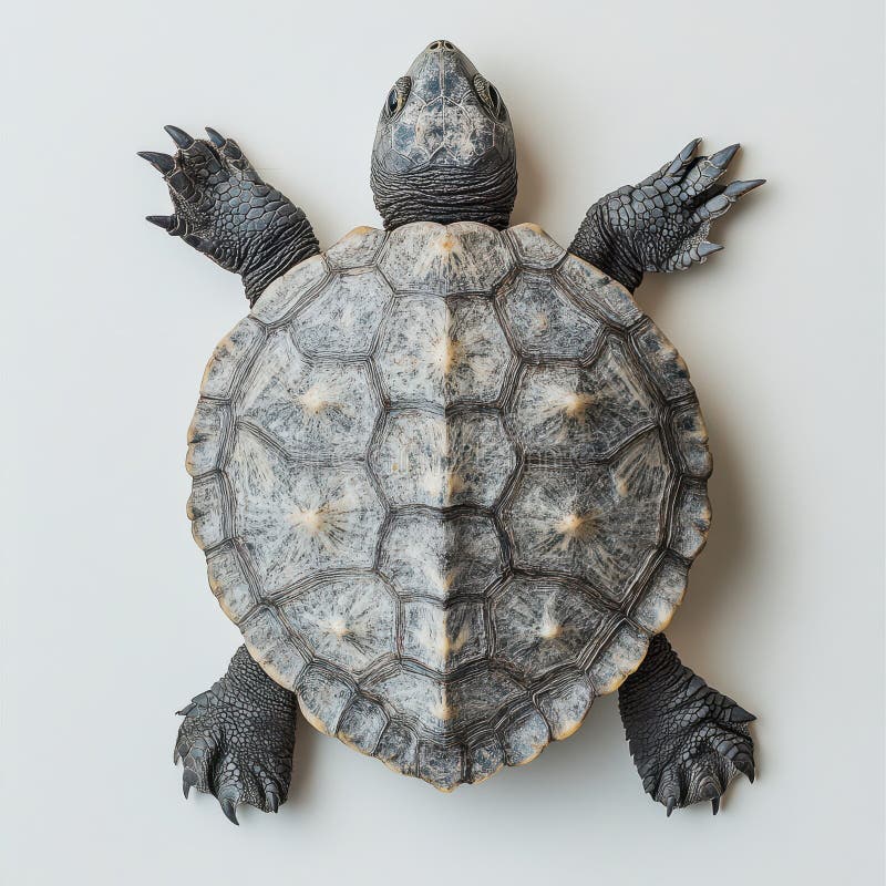 Turtle Shell Overhead View Showcasing Intricate Details of Carapace and ...
