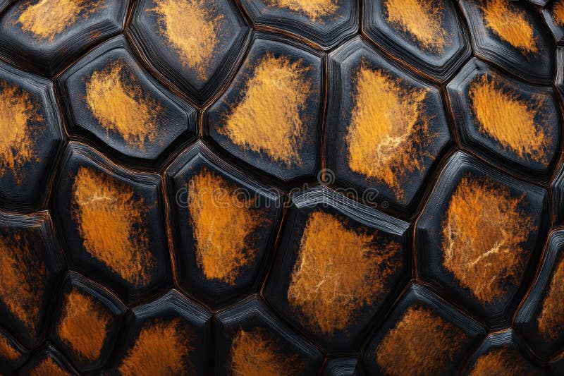 Turtle Shell Texture with Copy Space. Close-up Turtle Pattern. Reptile ...
