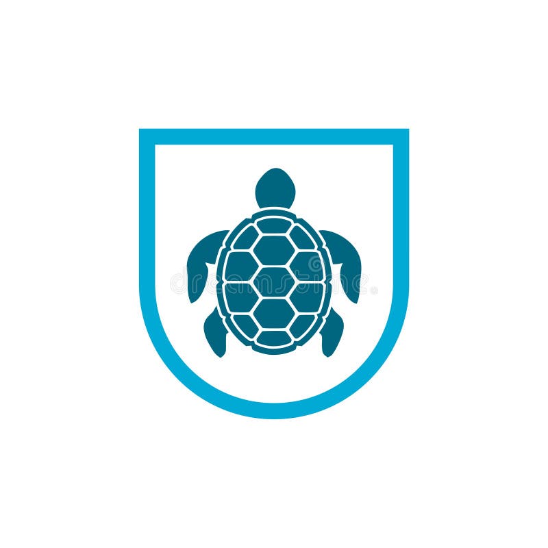 Turtle with Shield Icon Isolated on White Background Stock Vector ...