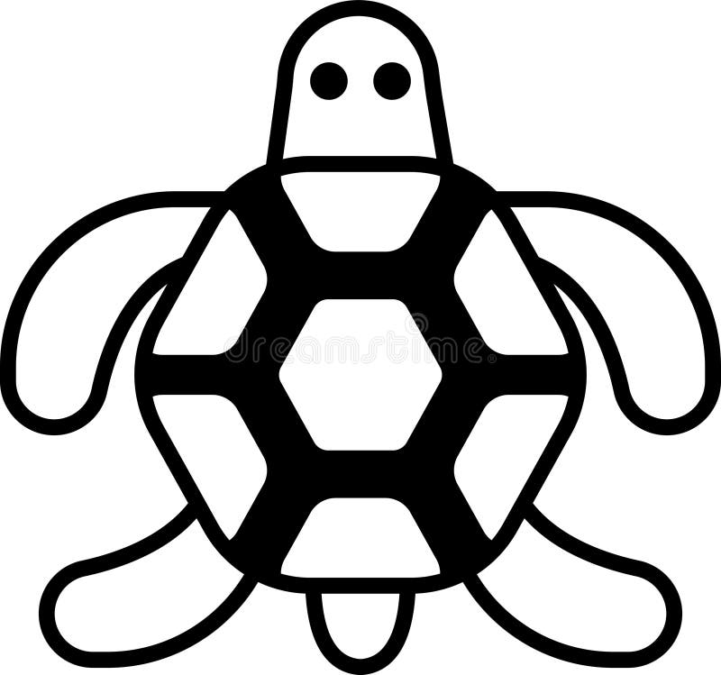 A Turtle is Shown in Black and White Stock Vector - Illustration of ...